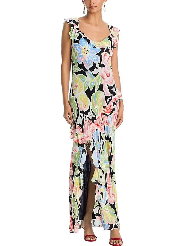 NOBODY'S CHILD Juniper Floral Ruffle Maxi Dress - Open Misc