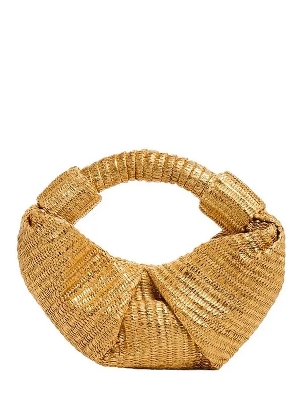 SIMONMILLER Metallic Woven Top Handle Bag - Gold