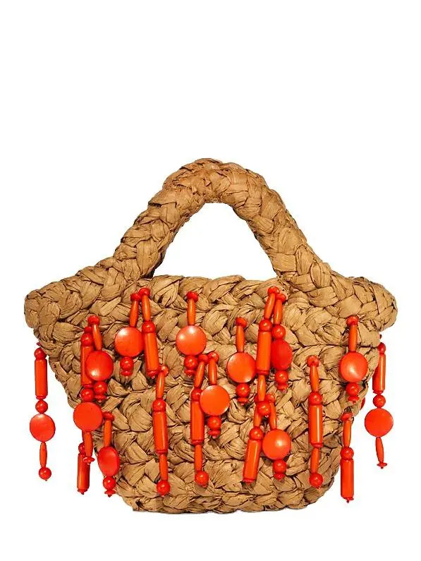 SIMONMILLER Shelly Mini Beaded Tote - Orange