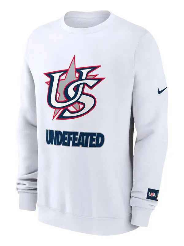 Nike Usa Baseball 2026 World Baseball Classic Complex Undefeated Pullover Crew - White