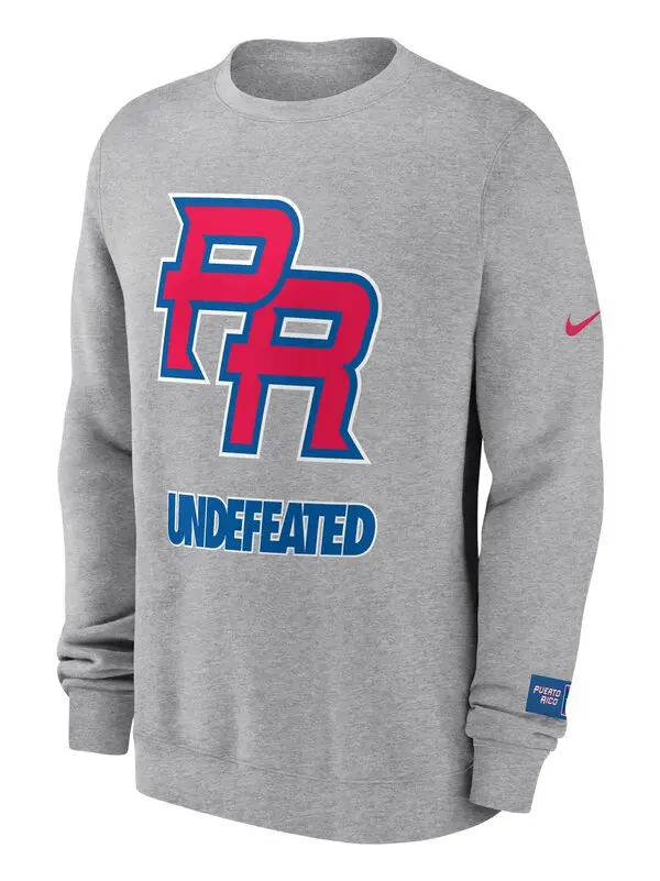 Nike Puerto Rico National Baseball Team 2026 World Baseball Classic Pullover Crew - Grey