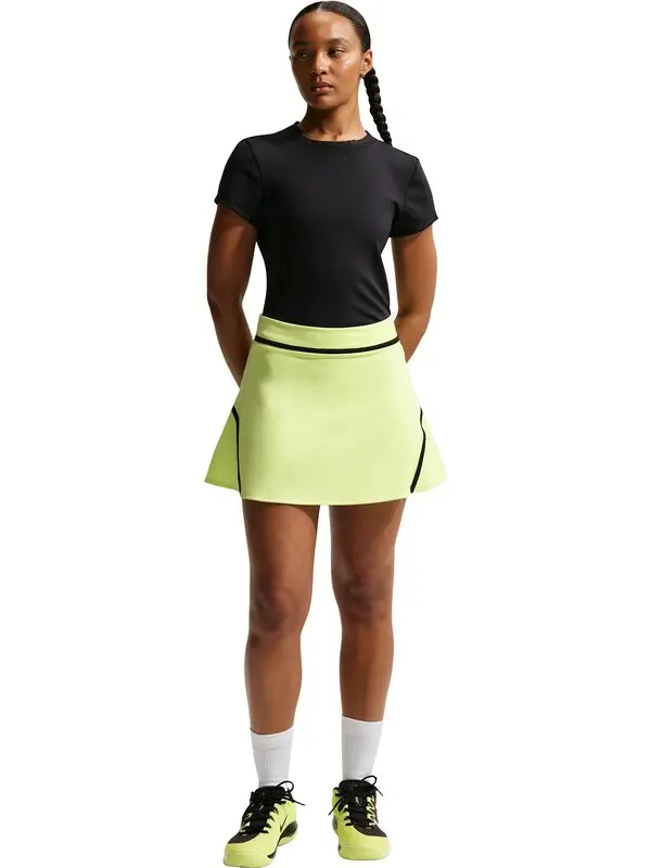 Nike Court Advantage Dri-fit High-waisted Tennis Skirt - Yellow