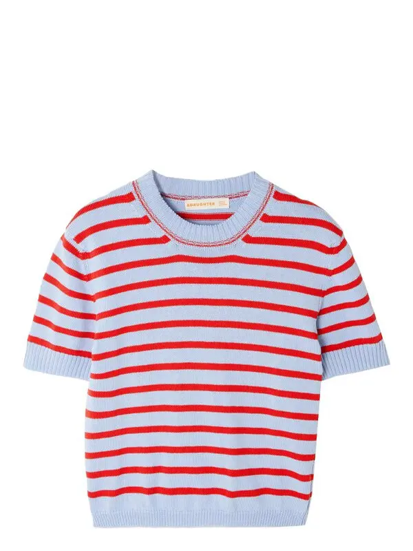 &daughter Shona Striped Organic Cotton Top - Blue