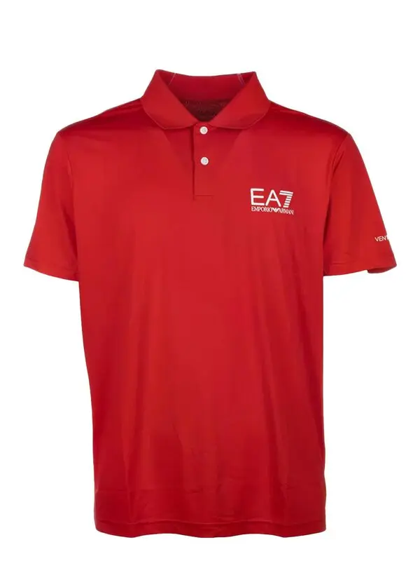 EA7 Logo-print Polo Shirt - Red