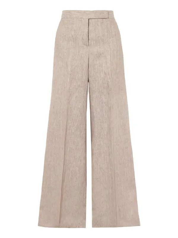 Max Mara Deserto Wide-leg Linen Pants - Beige