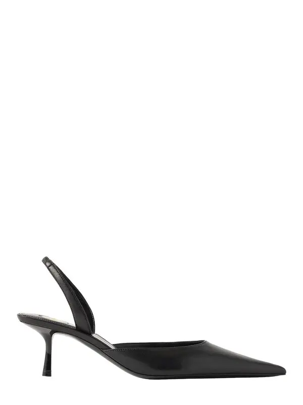 Saint Laurent Misty 55 Leather Slingback Pumps - Black