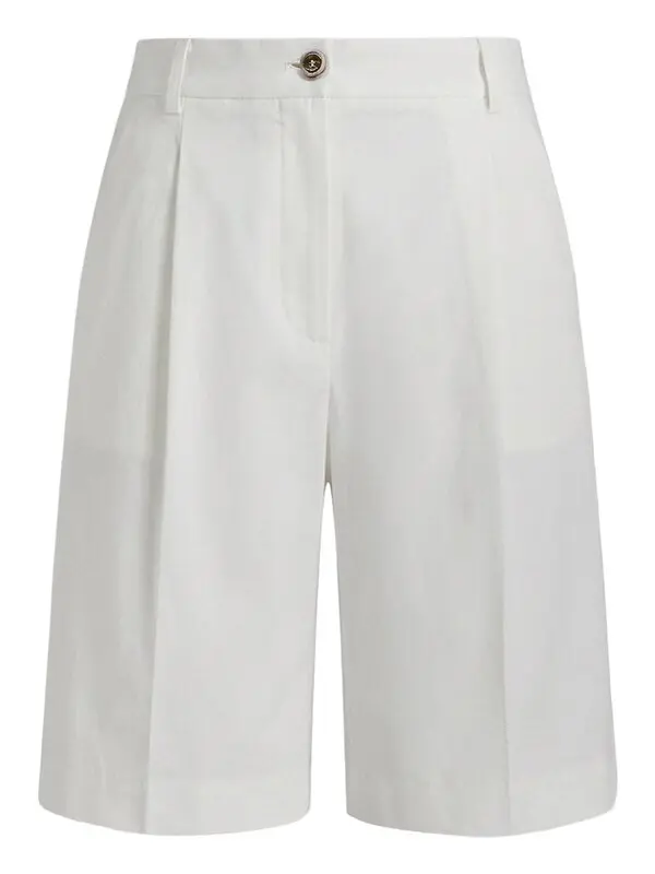 Pinko Byrana Linen And Viscose Shorts - White