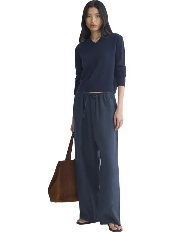 Everlane Linen Drawstring Pants - Navy