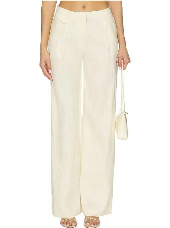 Bardot Geordy Hipster Linen Pant - Eggnog