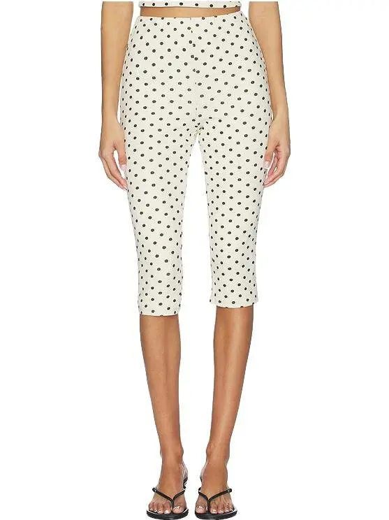 MORE TO COME Iris Capri - Cream & Black Dot