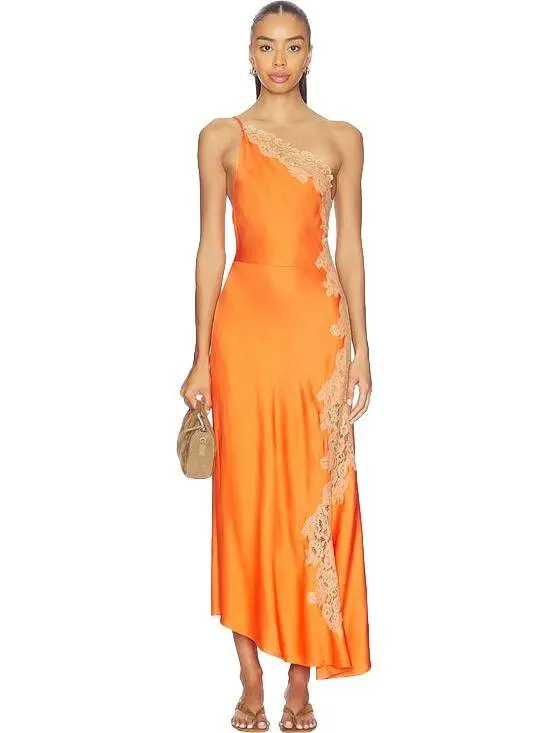 A.L.C. Lou Strappy Dress - Vivid Orange & Pale Blush