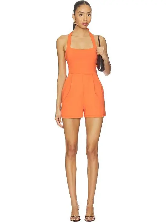Susana Monaco Wire Strap Tie Romper - Apricot