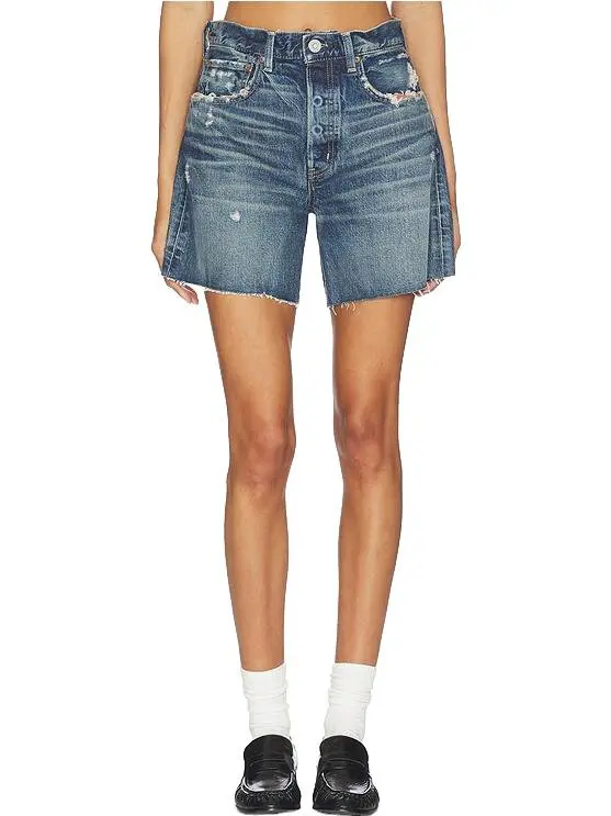 Moussy Vintage Albion Denim Shorts - Dark Blue