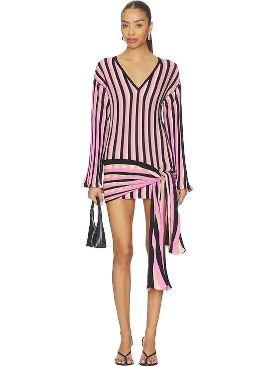 Blumarine Mini Knit Dress - Black & Bubble Pink