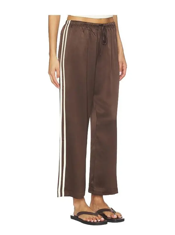 Donni. Silk Stripe Crop Pant - Espresso