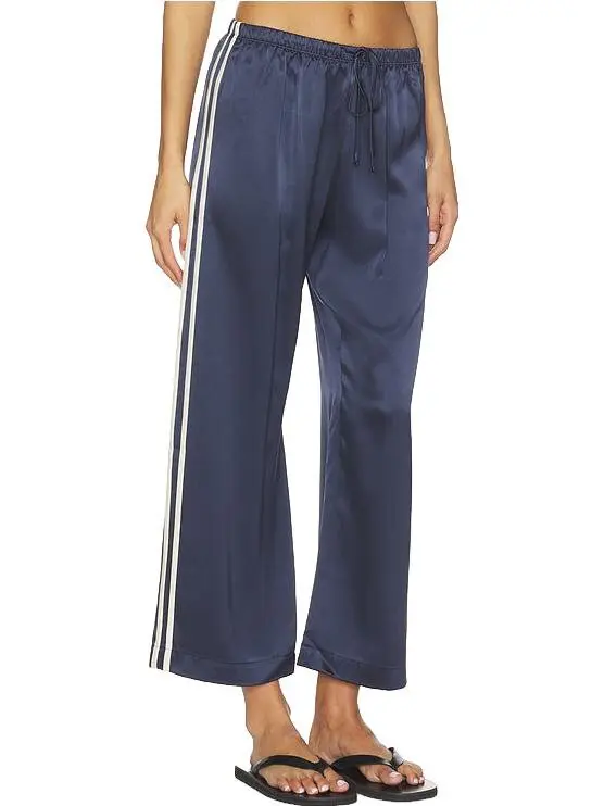 Donni. The Silk Stripe Crop Pant - Navy