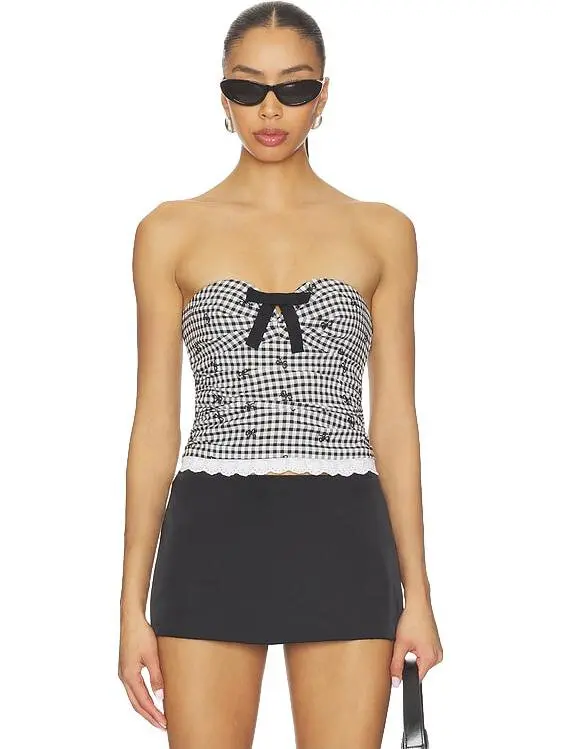 Majorelle Emilia Top - Black & White Gingham