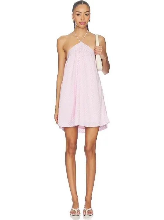 MORE TO COME Keyonie Halter Mini Dress - Pink Stripe