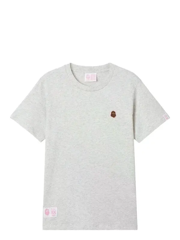 FINGERCROXX Logo-patch Crew-neck T-shirt - Grey