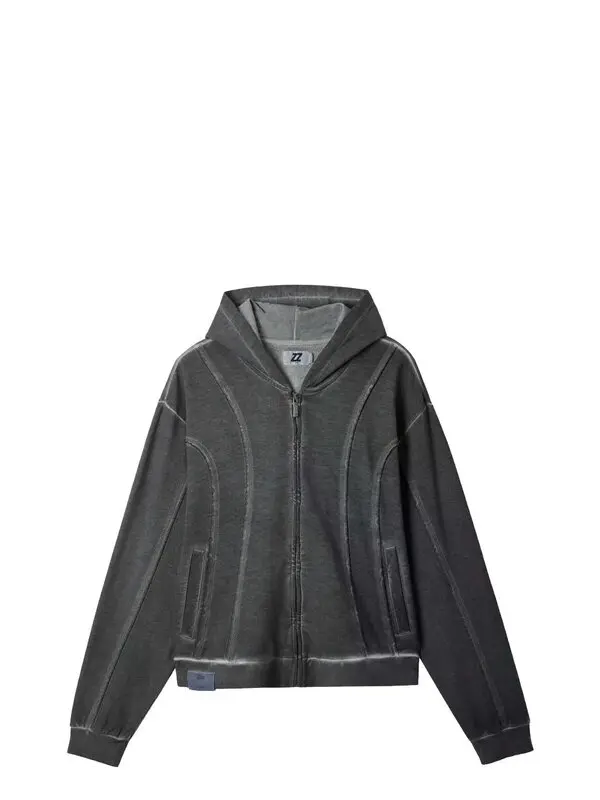 Izzue Zip-up Cotton Hoodie - Grey