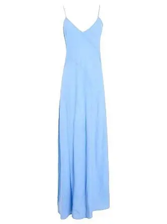120% Lino Maxi Dress Light Linen - Blue