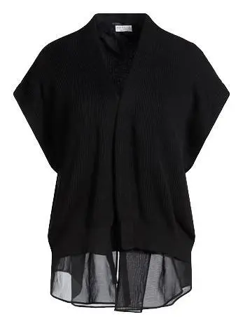 Brunello Cucinelli Cotton Cardigan With Crystals - Black