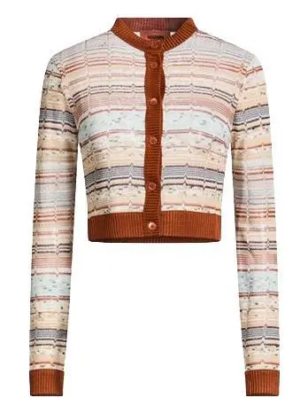 Missoni Intarsia-knit Cardigan With Metallic Thread - Brown