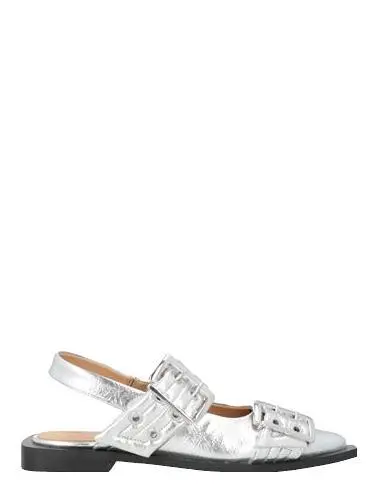 GANNI Slingback Ballerina Flats - Silver
