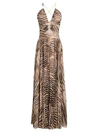 Just Cavalli Zebra-print Maxi Dress - Beige