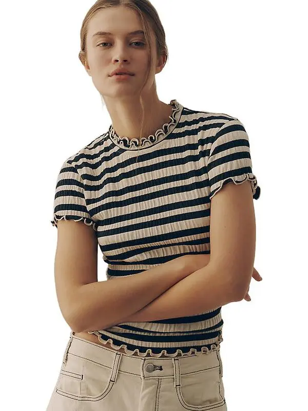 NATION LOS ANGELES Natalia Top - Ivory Stripe