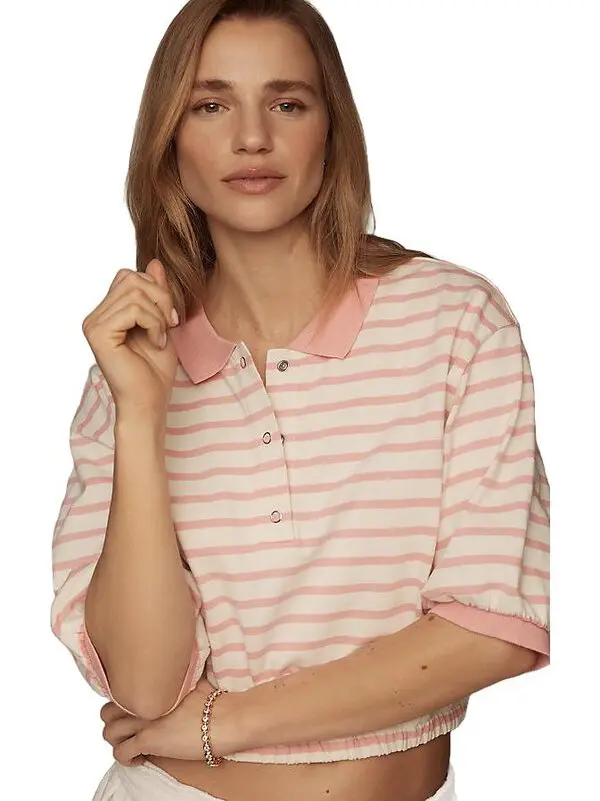 DAILY PRACTICE BY ANTHROPOLOGIE Short-sleeve Polo Top - Pink