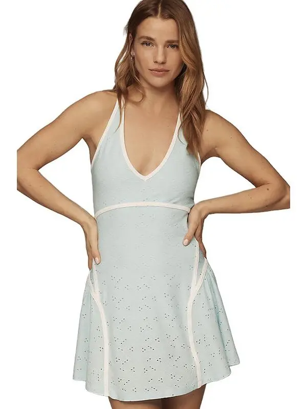 DAILY PRACTICE BY ANTHROPOLOGIE The Golfer Swing Mini Dress - Light Blue
