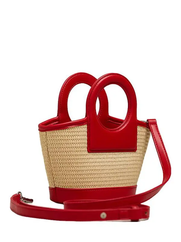 MELIE BIANCO Carson Raffia Handbag - Red