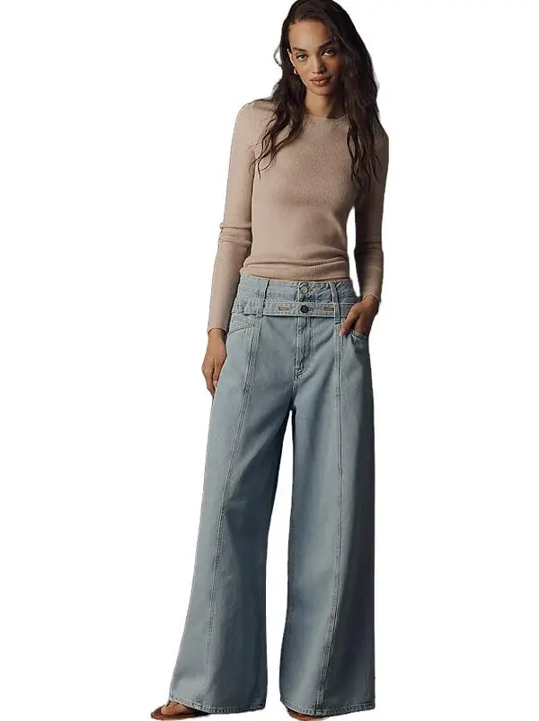 Closed High-rise Wide-leg Jeans - Light Blue