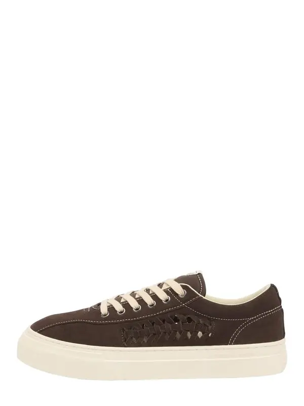 S.W.C STEPNEY WORKERS CLUB Dellow Woven Suede Sneakers - Dark Brown
