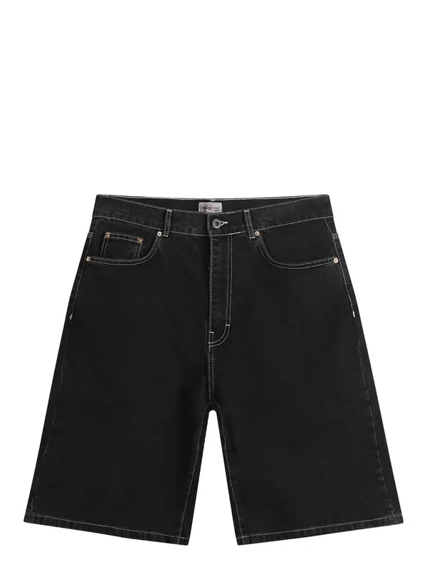 STAN RAY Wide 5 Denim Shorts - Washed Black Denim