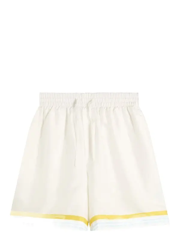 Casablanca Tennis Landscape Silk Shorts - White