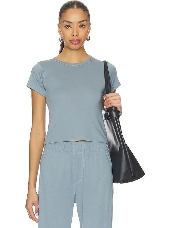 Eterne Rib Short Sleeve Baby Tee - Blue