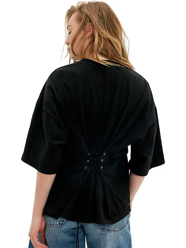 AGOLDE Ellery Corset Tee - Black