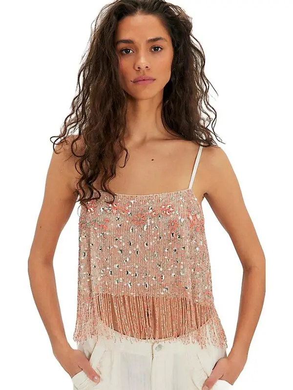 Free People Juliet Beaded Top - Sugar Coated Combo