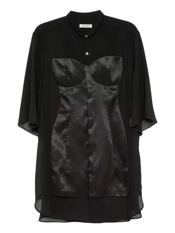 Undercover Bustier Detail Shirt - Black