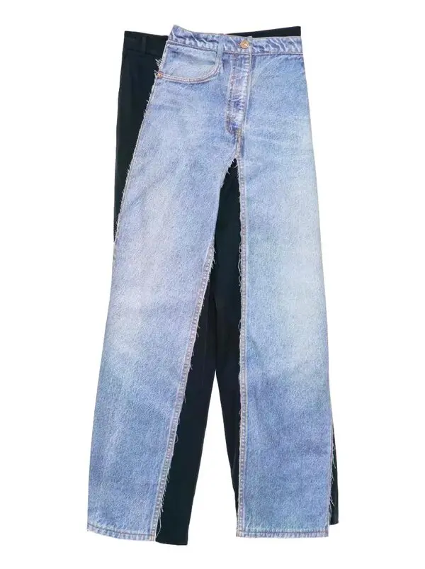 PUSHBUTTON Denim-patch Trousers - Blue