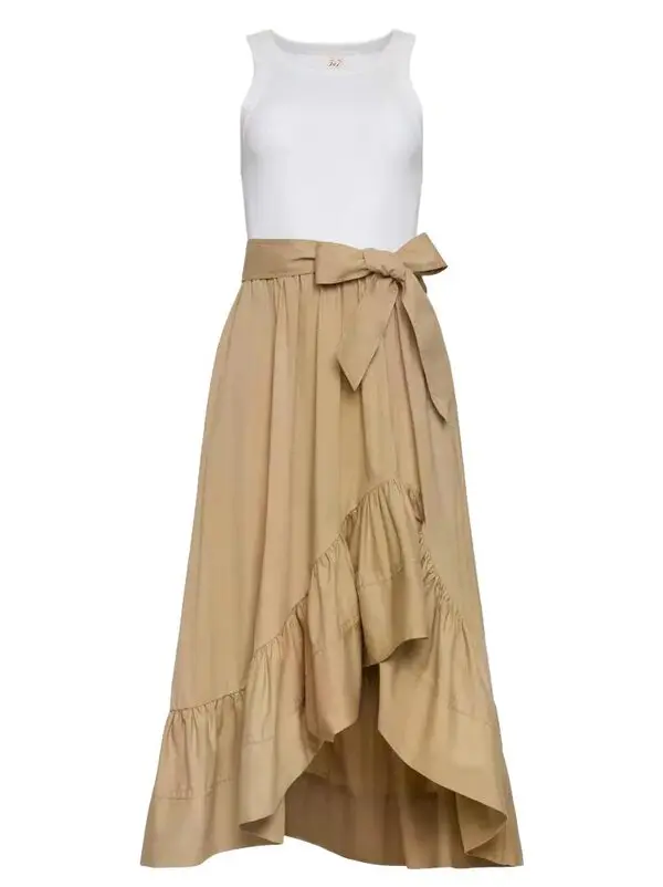 Cinq À Sept Zayla Ruffled Tie-waist Midi Dress - Neutrals