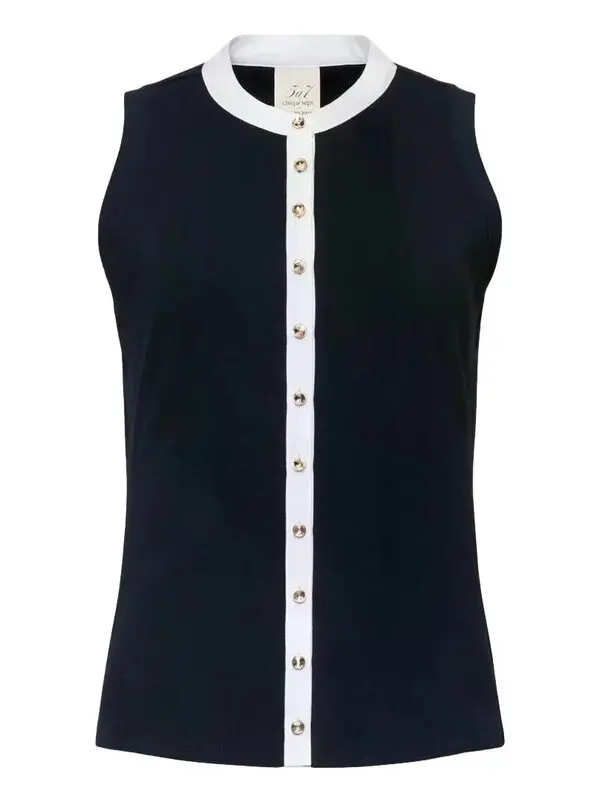 Cinq À Sept Beverly Buttoned Sleeveless Shirt - Blue