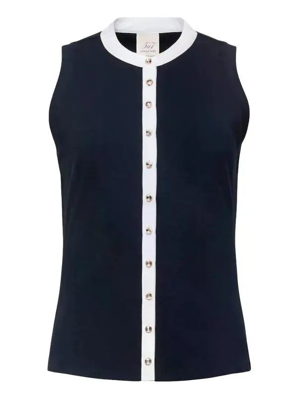 Cinq À Sept Beverly Buttoned Sleeveless Shirt - Blue
