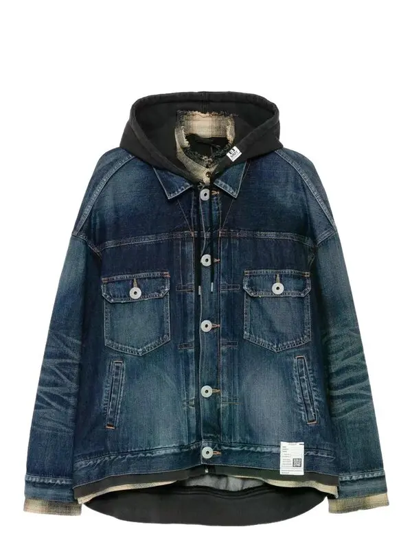 Mihara Yasuhiro Hooded Denim Jacket - Blue