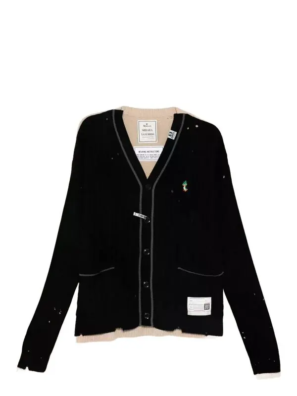 Mihara Yasuhiro Logo-embroidered Cardigan - Black