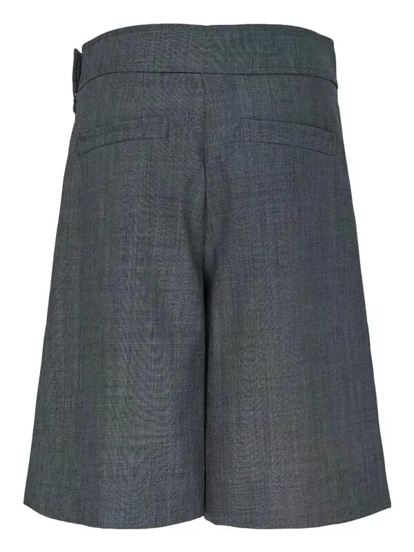 GANNI Mélange-effect Shorts - Grey