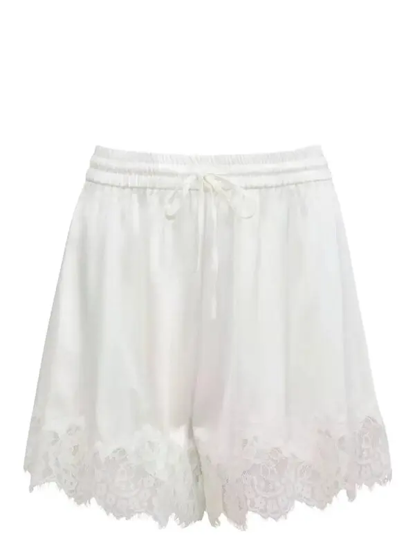 FLEUR DU MAL Lace-trimmed Shorts - White