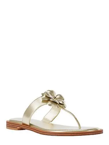 Michael Kors Callie Embellished Metallic Thong Sandal - Gold